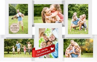 Wackadoo Bilderrahmen Collage mit eigenen Fotos Wei&szlig; 10x15 cm 6 Fotos - Holz aus MDF Fotorahmen Fotogeschenk personalisierte geschenke personalisiertes geschen