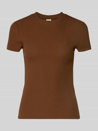 Stefanel Cropped T-Shirt mit Rundhalsausschnitt
