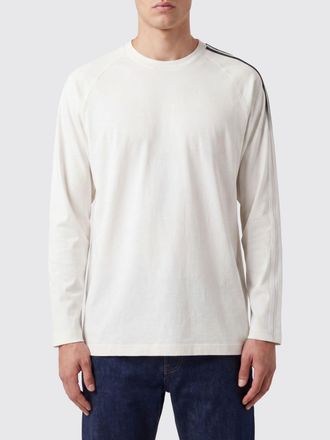 Yohji Yamamoto Lang&auml;rmeliges Baumwoll-T-Shirt mit lockerer Passform und Rundhalsausschnitt
