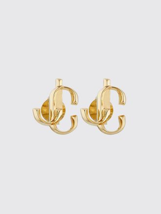 Jimmy Choo London Puces doreilles en m&eacute;tal dor&eacute; avec monogramme JC