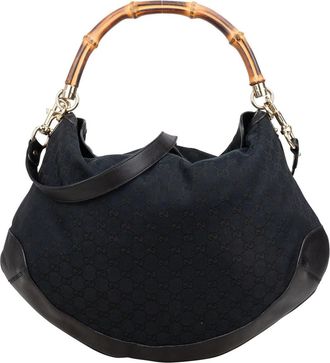 Gucci Crossbody Bags - Gucci GG Monogram Bamboo Peggy Handbag - Gr. unisize - in Schwarz - f&uuml;r Damen