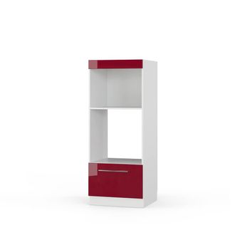 Vicco Mikrowellenschrank Fame-Line, Bordeaux Hochglanz, 60 cm offen