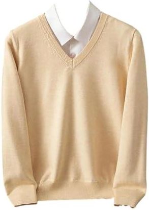 Generic Pull ample &agrave; col en V pour homme - Manches longues - En tricot d&eacute;contract&eacute; - Solide - Pour les affaires, 177., S