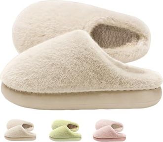 Generic Pantoufles &Agrave; Plateforme Pelucheuses pour Femmes, Pantoufles Dint&eacute;rieur Confortables en Peluche, Antid&eacute;rapantes, Chaudes, Chaussures D&eacute;contract&eacute;es &Agrave; En