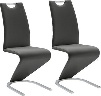 Robas Lund Esszimmerstühle 2er Set Schwingstuhl Schwarz, Esszimmerstuhl Stuhl Amado, 62.0 x 45.0 x 102.0 cm