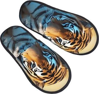 Generic Chaussons Tigre De La Faune Africaine Doux Pantoufles Légers Slippers Pour Hôtels Voyage De Camping L