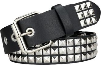 Generico Studded Waistwear Women - 110cm Punk Waist Strap, Rivet Accented Accessory, PU Leather Gothic Style | Rebel Rock Stud Cinch for Daily Wear Party Datin