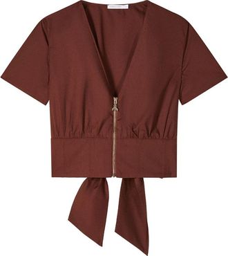 Patrizia Pepe Femme, Tops, Brun, Taille: 38 FR Casacca Cropped