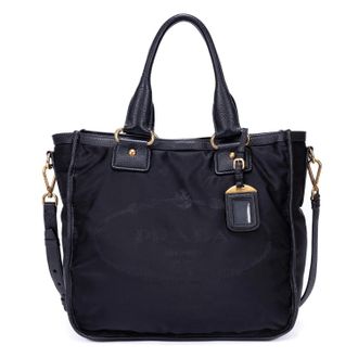 Prada Crossbody Bags - Fabric Milano Logo 2-Way Tote - Gr. unisize - in Schwarz - f&uuml;r Damen