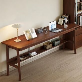 Generic Computertisch, B&uuml;Rotisch Mit Stauraum, H-F&ouml;Rmige Tischbeine Aus Massivholz for Arbeiten, Lernen, Lesen Und Zeichnen