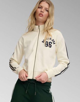 Superdry Athletic Applikation-Tracktop in Wollwei&szlig;