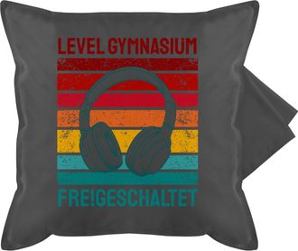 Shirtracer Kissenbezug - Grundschule Abgänger - Kissen - Level Gymnasium freigeschaltet | Gymnasium Einschulung Geschenk - 50 x 50 cm - Grau - 5 klasse schulstar