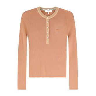 Chlo&eacute; Henley Strickshirt - - Tops - Damen - Rosa - S