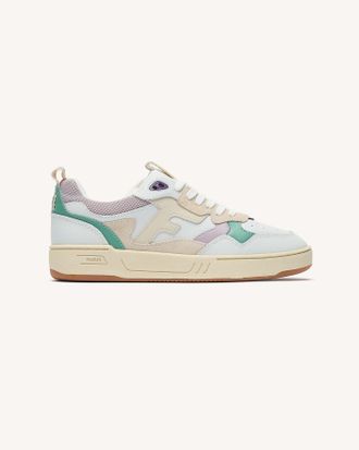 Faguo Baskets blanc et violet cuir