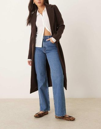 Abercrombie & Fitch Curve Love - 90er-Jeans in mittelblauer Waschung mit lockerem Schnitt und hohem Bund