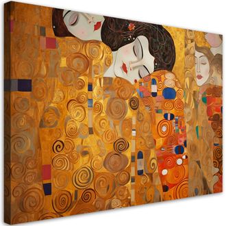 Feeby Wandbilder Gustav Klimt Traum 45x30 cm 1 tlg Schlafzimmer Modern Vlies Leinwandbilder Bild auf Leinwand Kunstdruck Wand Wanddeko Design Wohnzimmer Bür