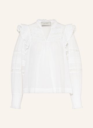 Neo Noir Neo Noir Blusenshirt Mauri Mit Lochspitze Und R&uuml;schen weiss