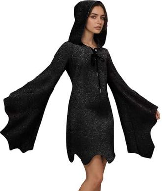Generic 2026 Robes amincissantes &agrave; manches chauve-souris Coupe ajust&eacute;e, Noir, XL