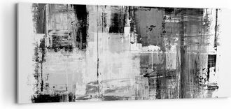 Arttor Wandbilder Dekoration Wohnzimmer Abstraktion Stück Schwarz Und Weiß Bilder auf Leinwand 120x50cm Leinwandbild Schlafzimmer Wand Kunstdruck Art Groß Wa