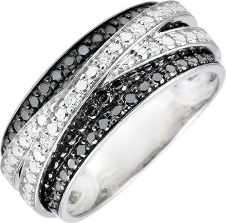 Edenly Ring in Weißgold mit schwarzen Diamanten Dämmerschein - Schwebender Schatten - 18 Karat