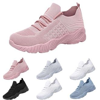 Generic Chaussures de course pour femme - Tennis et marche - En maille respirante - Antid&eacute;rapantes - L&eacute;g&egrave;res - D&eacute;contract&eacute;es - Entra&icirc;nement physique - Avec so