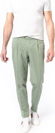 Bugatti Herren Bundfaltenhose grün Baumwolle
