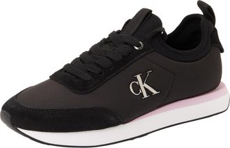 Calvin Klein Damen Runner Sneaker Retro Sock Nylon mit Logo, Schwarz (Black/Chateau/Fragrant Lilac), 40