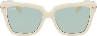 Ferragamo Femme, Accessoires, Blanc, Taille: ONE Size Sf1085S571610 Lunettes de soleil