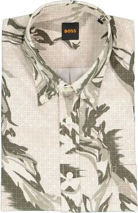 Boss Orange by Hugo Boss BOSS Orange Herren Hemd beige Baumwolle