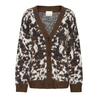 Ichi Ichi - Cardigan &agrave; pois - 90001040 - Femme - Pulls - Brun - Taille: 38 FR