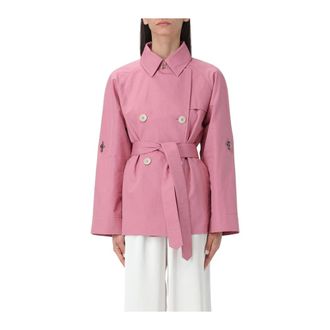 Fay Schwarzer Trenchcoat Eleganter Stil - - Coats - Damen - Rosa - S