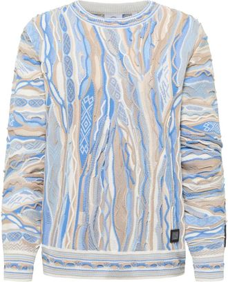 Carlo Colucci Homme, Pulls, Multicolore, Taille: XL Pull en Tricot Jacquard