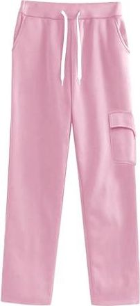 Generic Pantalon de jogging court pour femme avec cordon de serrage et taille &eacute;lastique pour femme, couleur unie, style d&eacute;contract&eacute;, avec poches, pantalon de 