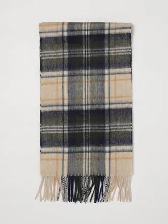 Barbour Schal mit Tartanmuster aus Woll-Kaschmir-Mischung mit Fransen
