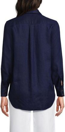 Lands End Leinenbluse, Damen, Größe:44-46 regular, Blau, Leinen, by Lands End