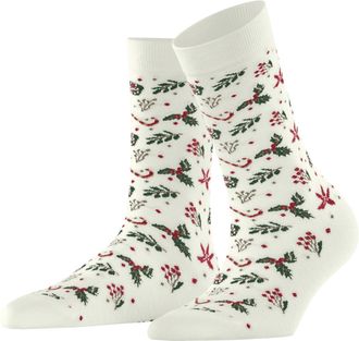 Falke Damen Socken Gift Blizzard W So Baumwolle gemustert 1 Paar, Wei&szlig; Off-White 2040, 39-42