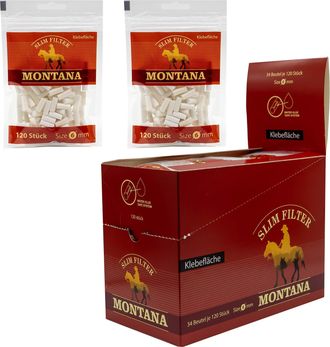 Aimée Eindrehfilter Zigarettenfilter Montana Filter Slim mit Klebefläche 10 x 120 STK