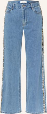 Sandro Sandro Wide Leg Jeans Mit Schmucksteinen blau
