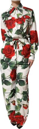 Dolce & Gabbana Femme, Combinaisons et Ensembles, Multicolore, Taille: 36 FR Robe Combinaison en Coton &agrave; Imprim&eacute; Floral