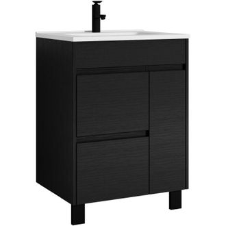 Badplaats Meuble de salle de bain Salzburg 60 cm Badplaats Noir Bois