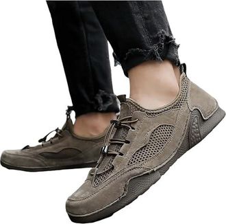 Generic Chaussures de marche légères pour homme - Baskets de tennis en maille respirante - Baskets réglables à lacets avec semelles antidérapantes - Chaussure