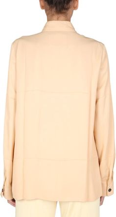 Jil Sander Boxy Fit Viscose Shirt - Beige