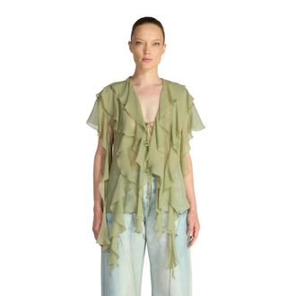 Erika Cavallini Semi Couture Damen, Blusen & Hemden, Gr&uuml;n, LGr&ouml;&szlig;e