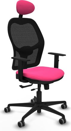 Piqueras y Crespo Schreibtischstuhl mit Rollen, Rosa Jorquera mit 1D-Armen, h&ouml;henverstellbarer Lendenwirbelst&uuml;tze und festem Kopfteil, ausgestattet mit Syncro/Traslack 