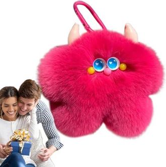Generico Bagues de boutons de veau en peluche | Mignon porte-cl&eacute;s clinique pour animaux suspendus en peluche peluche peluche d&eacute;coration sac &agrave; dos pour ornement