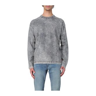 Diesel Grau Acid Wash Rundhals-Pullover - - Sweatshirts & Hoodies - Herren - Grau - XS