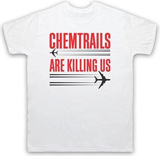 My Icon Art and Clothing Chemtrails are Killing Us Protest T-Shirt des Hommes, Blanc, Medium