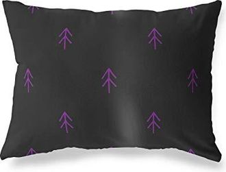 Bonamaison Le Jardin du Lin Kissenbezug Zierkissenbezug Lila-Schwarz Kissenbezug, Für Bett, Auto, Sofa, Haus, Wohnzimmer, Schlafzimmer, Dekoration, 45x60 Cm - En