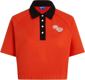 Karl Lagerfeld Karl Lagerfeld Jeans Short Sleeve Polo Sweat, Women, Red, Sweatshirt