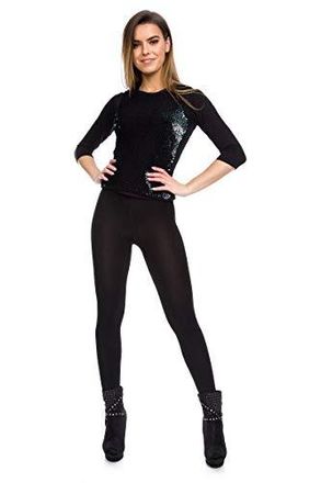 FUTURO FASHION Collants super &eacute;pais en laine de chameau chaud opaque 1200 D SE956 - Noir - S-M